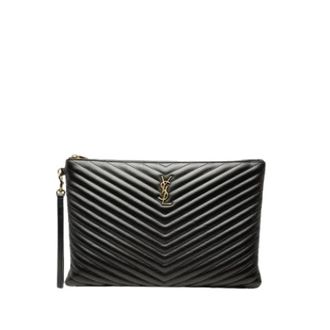 Saint Laurent Pre-owned Gesteppte Leder Clutch - - Pre-owned - Damen - Schwarzk - ONE SIZE