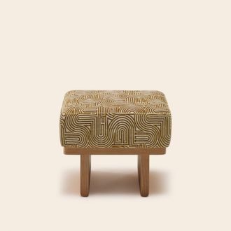 Madura Tabouret Anca Klark &eacute;cru et moutarde - JAUNE
