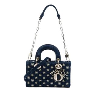 Dior Sac Mini Lady D-Joy Pre-owned - Femme - Pre-owned - Bleu - Taille: ONE Size