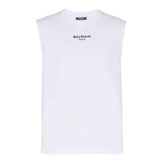 Balmain Besticktes Paris Tanktop - - Tops - Herren - Wei&szlig; - L