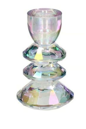 Gift Company Sari, Kristallglas, Kerzenhalter H13,5cm, irisierend, transparent, gs