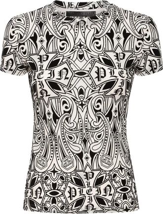 Philipp Plein Tulle Pure Fit T-Shirt Gothic Plein - - Tops - Damen - Schwarzk - M