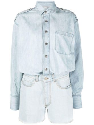 Stella McCartney combishort &agrave; effet superpos&eacute; - Bleu
