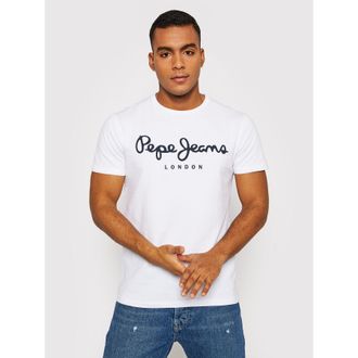 Pepe Jeans London T-Shirt Original PM508210 Wei&szlig; Slim Fit