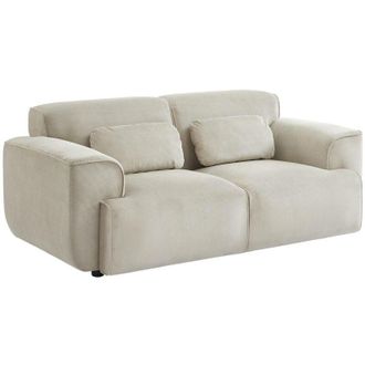Sweeek 2-Sitzer-Sofa mit Cordbezug, Cord, Greige