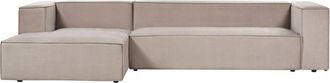 Beliani Ecksofa Taupe Samt L-förmig 3-Sitzer Sofa mit Chaiselongue Rechtsseitig Wohnzimmermöbel Modern Wohnzimmer Ausstattung Wohnecke Sitzecke