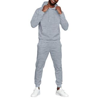Generic Surv&ecirc;tement pour homme - Sweat &agrave; capuche et pantalon de jogging en coton m&eacute;lang&eacute; - Deux pi&egrave;ces - Surv&ecirc;tement de loisirs - Surv&ecirc;tement pour le quotidie