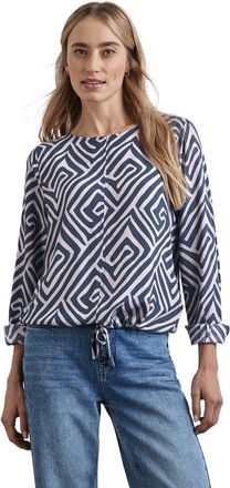 Street One Damen A345253 Gemusterte Bluse, Cool Vintage Green, 42 EU