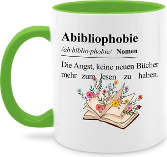 Shirtracer Tasse Tassen 325ml - Statement - Abibliophobie Definition I B&uuml;cherliebhaber Geschenk Buchliebhaber I Lesefreude Geschenk Lesen I B&uuml;cherwurm I Leseratt