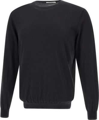 KANGRA Homme, Pulls, Noir, Taille: S Pull ras du cou en soie et coton
