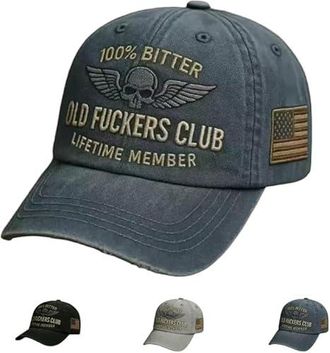 Generic Old Fuckers Club Casquette de baseball vintage brod&eacute;e r&eacute;glable 100 % Bitter Lifetime Cadeau amusant, I, Taille unique