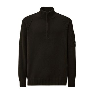 C.P. Company Wollpullover mit halbem Rei&szlig;verschluss - - Knitwear - Herren - Schwarzk - L