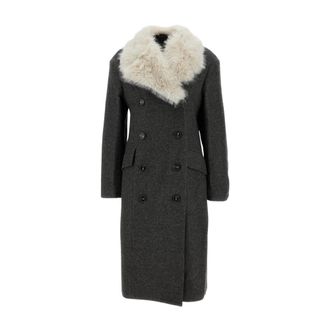 Simone Rocha Double Breasted Slash Coat - - Coats - Damen - Grau - XS
