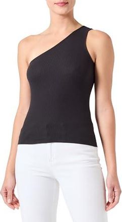 Pieces PCRUKA SL One Shoulder Top Noos D&eacute;bardeur, Noir, M Femme