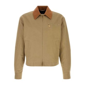 Versace Homme, Vestes, Beige, Taille: M Blouson Cotton Canvas