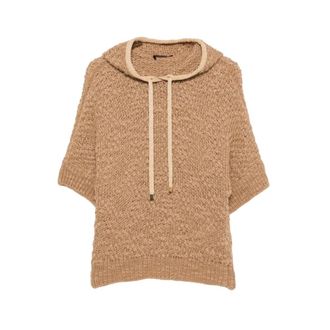 Fabiana Filippi Strickpullover mit Kapuze aus offener Strickung - - Sweatshirts & Hoodies - Damen - Braun - S