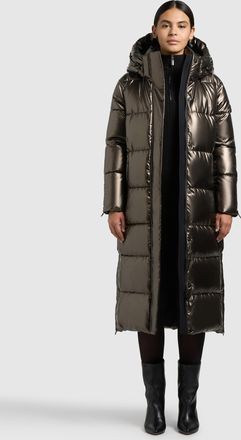 Khujo Steppmantel KHUJO HEDD2, Damen, Gr. S, cane braun, 100% Polyester, unifarben, eingesetzt elastischer Bund mit Rei&szlig;verschluss, M&auml;ntel Steppmantel, Tops