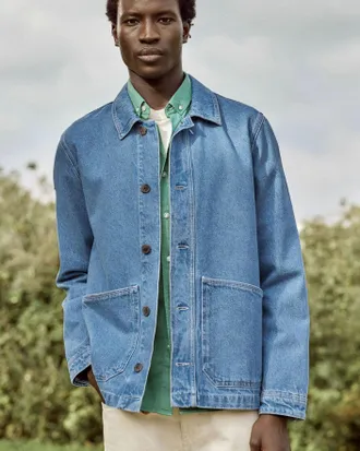 Faguo Veste en coton denim clair