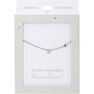 Depesche 13895.3 Halskette mit Buchstabe B und Herz, versilbert, variabel in der L&auml;nge tragbar (42 cm + 5 cm), als Geschenk oder kleine Aufmerksamkeit