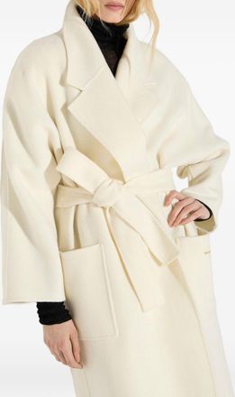 Elisabetta Franchi Wool Double-Cloth Coat - Cream