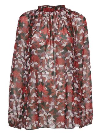 Giambattista Valli blouse &agrave; fleurs imprim&eacute;es - Rouge