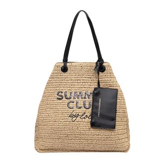 Lola Casademunt Summer Club Deconstructed Raffia Tote - - Bags - Damen - Beige - ONE SIZE