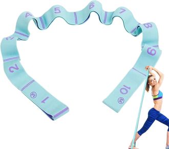 Generico Dehnungsgurt f&uuml;r &Uuml;bungen - Beindehnungsg&uuml;rtel mit 10 Schlaufen | elastisches Band f&uuml;r Physiotherapie | Professionelle Widerstandsb&auml;nder f&uuml;r Pilates&uuml;bu