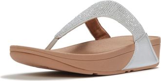 FitFlop LULU Damen Zehentrenner mit Kristallverzierung, Stahlsilber, 42 EU, Stahlsilber, 43 EU