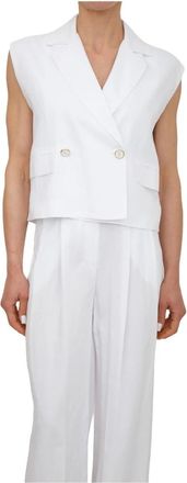 Fracomina Femme, Vestes, Blanc, Taille: 38 FR Short Jacket