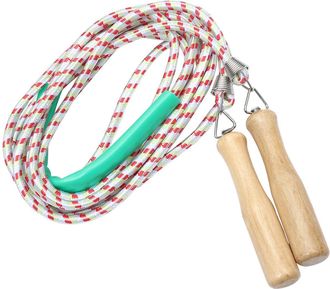 SOLUSTRE FOMIYES 5m Holz Springseil mit Griff Leichtes &Uuml;bungsspringseil f&uuml;r Fitness Cardio Robustes Sprungseil f&uuml;r Anf&auml;nger und Mobiles Training Sportzubeh&ouml;r f