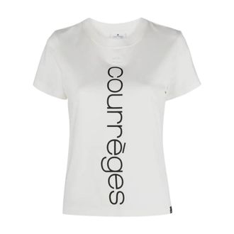 Courr&egrave;ges Bedrucktes Straight T-Shirt - - Tops - Damen - Wei&szlig; - M