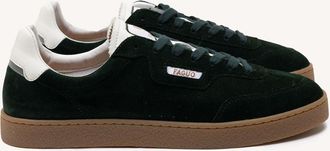 Faguo Baskets cuir su&egrave;de vert fonc&eacute;