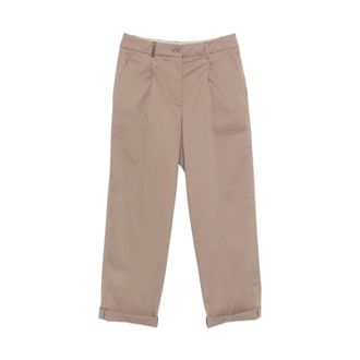 PESERICO Femme, Pantalons, Brun, Taille: 42 FR Straight Pantalons