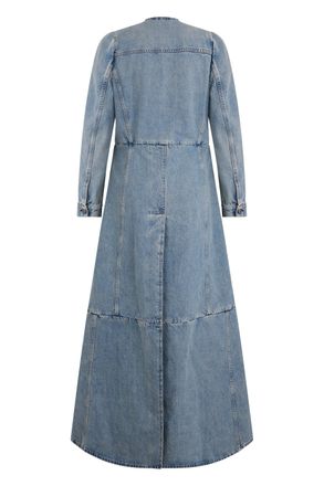 Maison Margiela Womens Coat, Denim Patchwork, Ice Blue Cotton
