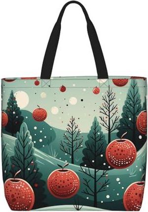 Generic Aub&eacute;pine Et Arbre Sac A Main Femme L&eacute;ger Sacs De Courses Pliable Sac Fourre-Tout Pour Travail Shopping Plage