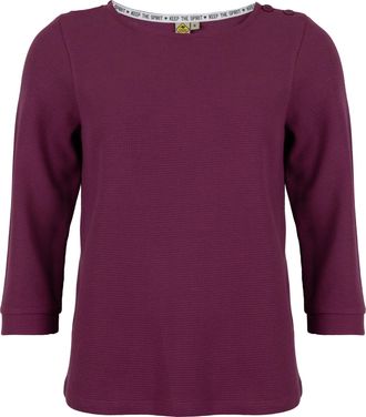 Roadsign Damen Langarmshirt Longsleeve mit Struktur-Design & feinem Detailspiel rot, 2XL