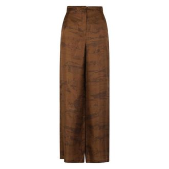 Max Mara Femme, Pantalons, Brun, Taille: 34 FR Silk Pantalons