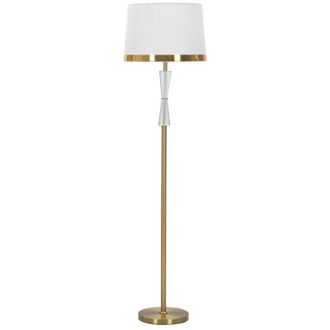 Paris Prix Lampadaire en Verre Cristal 153cm Blanc & Or
