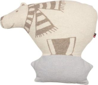 David Fussenegger Kissen gef&uuml;llt Juwel Eisb&auml;r auf Scholle 40 x 30 cm Rohwei&szlig;