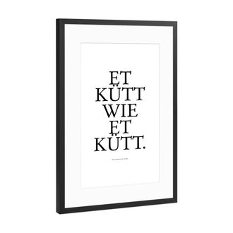 artboxONE Poster mit Rahmen Schwarz (Metallic) 30x20 cm K&ouml;lsches Grundgesetz Et k&uuml;tt von OHKIMIKO - gerahmtes Poster