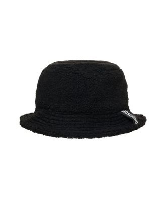 Moschino Caps & M&uuml;tzen - Faux Fur Bucket Hat - Gr. ONE SIZE - in Schwarz - f&uuml;r Damen