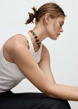 Mango Collier perles en r&eacute;sine combin&eacute;es or - Femme - Taille unique - MANGO