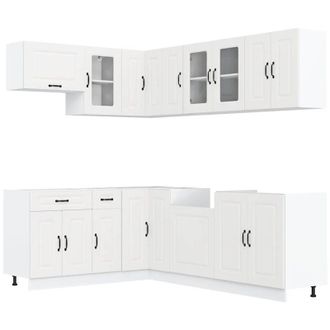 vidaXL 11-tlg. K&uuml;chenschrank-Set Kalmar Wei&szlig; Holzwerkstoff Vidaxl