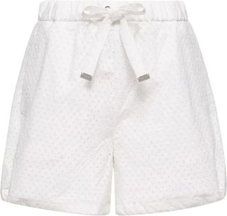 Moncler Femme, Shorts, Blanc, Taille: 36 FR Sangallo & Cotton Poplin Shorts