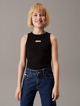 Calvin Klein Geripptes Tanktop - Ck Black - M&auml;dchen - 14 Jahre (164 cm)