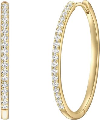 Glanzst&uuml;cke M&uuml;nchen Ohrringe - Sterling Silber Creolen Zirkonia - Gr. unisize - in Gold - f&uuml;r Damen