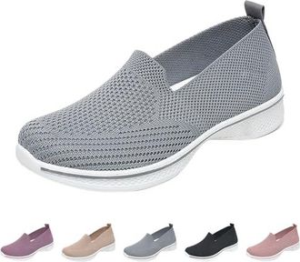 Generic Slip On Extra Large Femme Mesh Respirant Chaussures Larges Pieds Plats &agrave; enfiler avec semelle souple Chaussures de sport l&eacute;g&egrave;res et respirantes Chauss