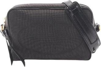 Prada Sac bandouli&egrave;re en toile jacquard logo et cuir Pre-owned - Femme - Pre-owned - Noir - Taille: ONE Size