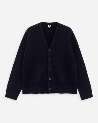 Arket Wollstrickjacke Mit V-Ausschnitt -Blau