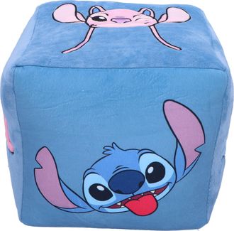 Nemesis Now Disney Stitch and Angel W&uuml;rfelkissen, 25 cm, Stichw&uuml;rfel, 25 x 25 x 25 cm, Polyester, Hellblau